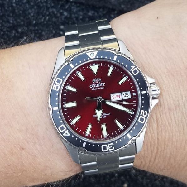 Orient Kamasu Red/Burgundy Face | WatchCharts