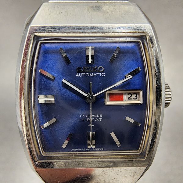 VTG Seiko Automatic Watch Women 23mm Blue Dial Silver Tone Daydate ...
