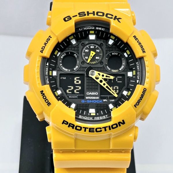 Casio G Shock Analog Digital GA100A-9 GA100 MUSTARD YELLOW NEW GA-100A ...