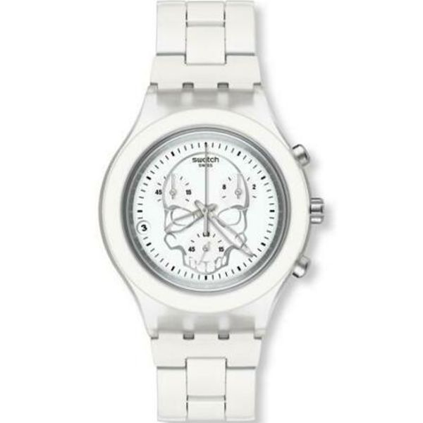 SVCW4000AG Swatch Unisex Full Blooded White Skull Watch | WatchCharts