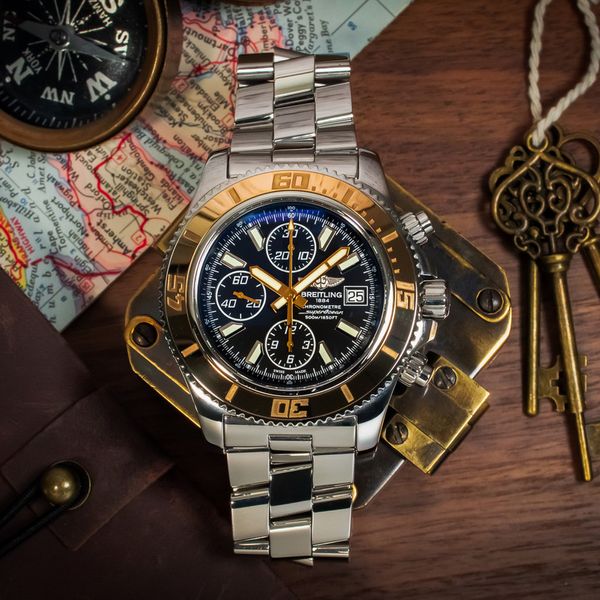 FS: Breitling Superocean Chronograph 18k Rose Gold & Steel – BOX ...
