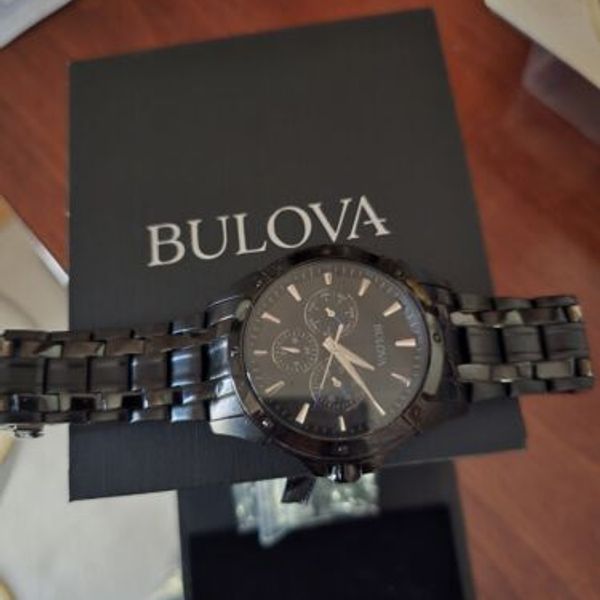 Bulova Precisionist 98A267 Black Silicone Band Men's Watch ...