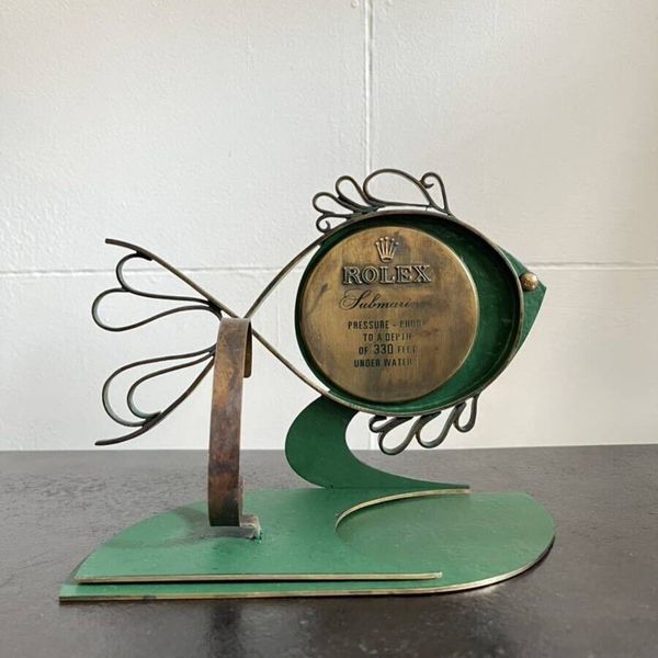 Rolex Submariner 2 Vintage Display Watch Fish Shape Sign Plate Swiss ...