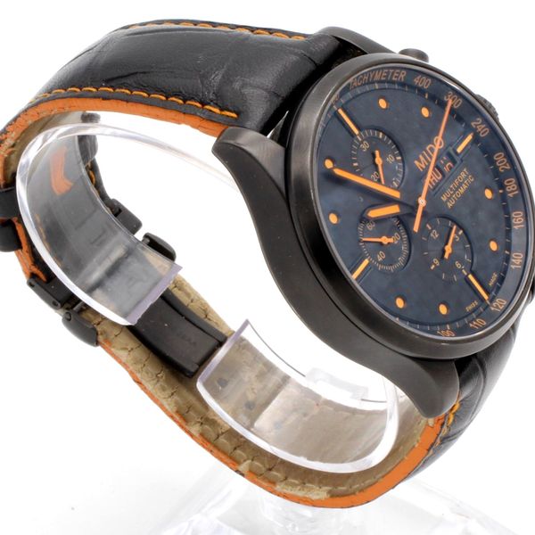 Mido Multifort Automatic Chronograph Day Date 27J Black Orange Men's ...