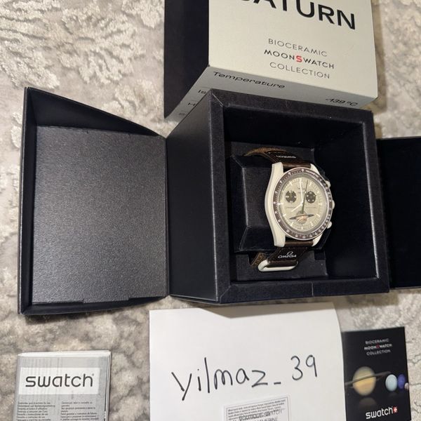 Omega X Swatch Mission to Saturn Quartz Bioceramic Watch MoonSwatch ...