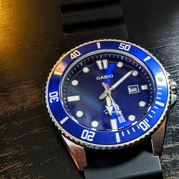 Casio MDV-106B-2AVCF Wristwatch for Men Blue 200m Marlin | WatchCharts ...