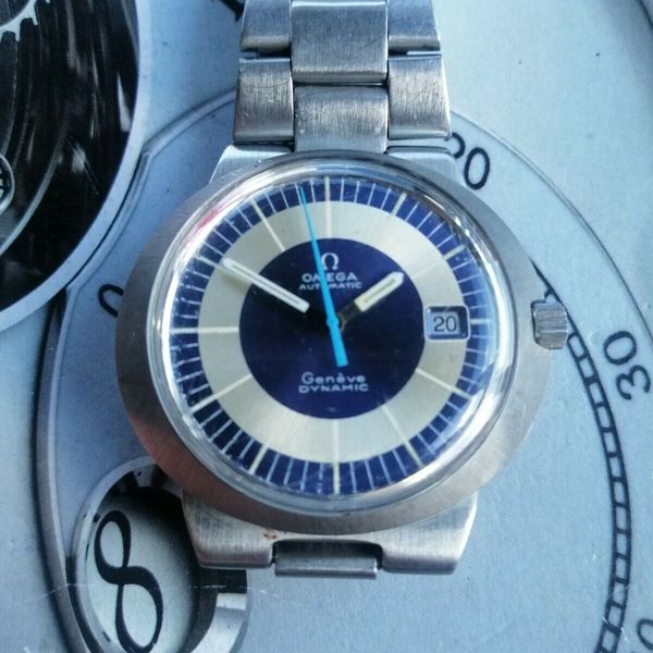 1970s omega geneve dynamic tool 107 automatic mens watch two tone dial ...