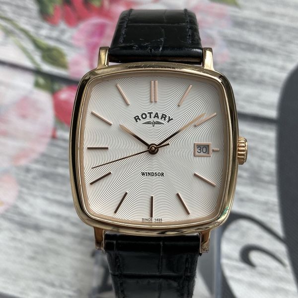 Rotary Watch WINDSOR Mens Unisex Silver Dial Rose Gold Steel 38mm Case ...