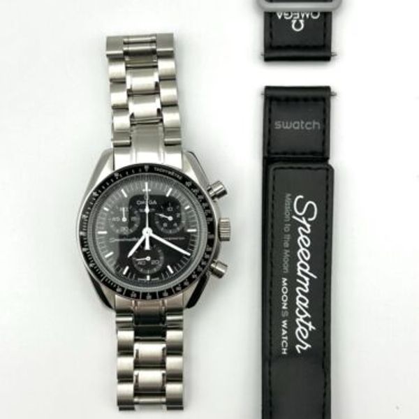 OMEGA x Swatch MoonSwatch Black MISSION TO MOON Steel Metal Mod Custom ...