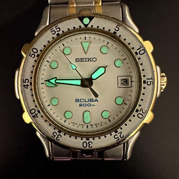 Seiko Scuba 200 Men's White Dial 39mm Quartz Watch 5H25-6020 New ...