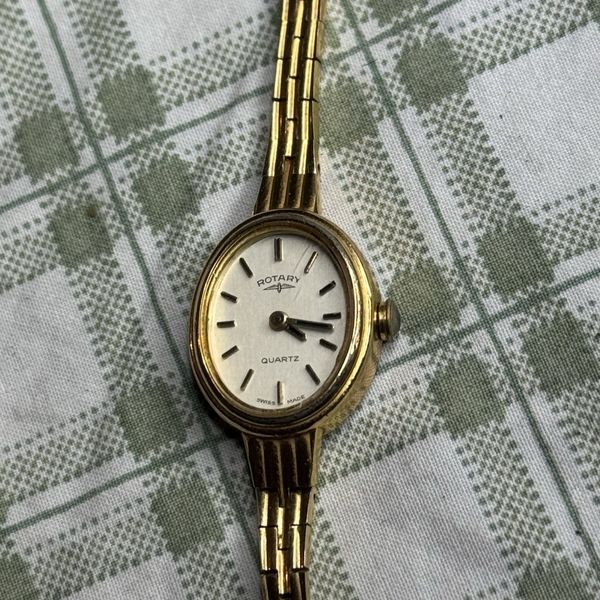 Rotary Gold Tone Ladies Quartz Watch, New battery, working, faulty ...