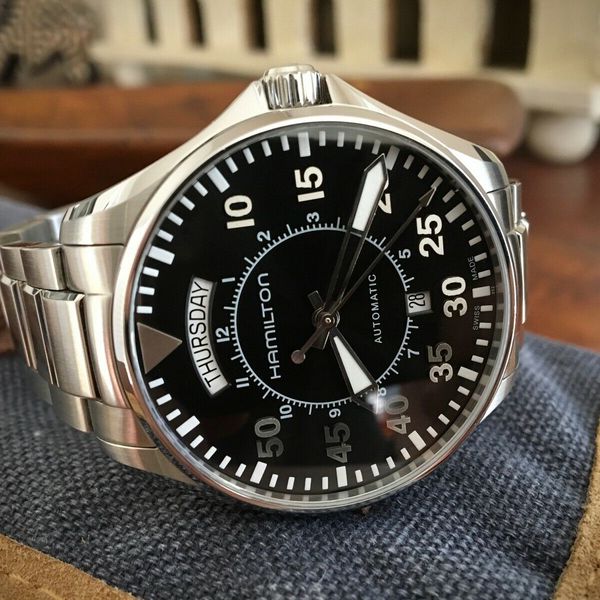 Hamilton Khaki Aviation Pilot Day Date Automatic H64615135 (The Interstellar) | WatchCharts