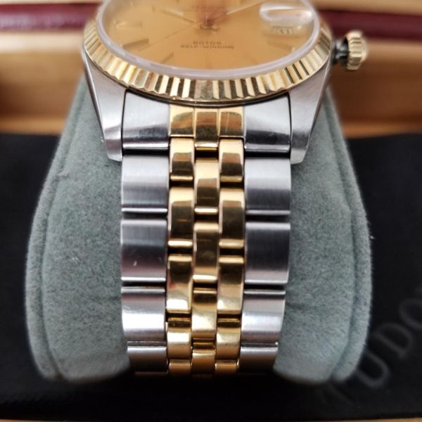 FS: Tudor Prince OysterDate 74033 34mm Champagne 18K Sapphire Serviced ...