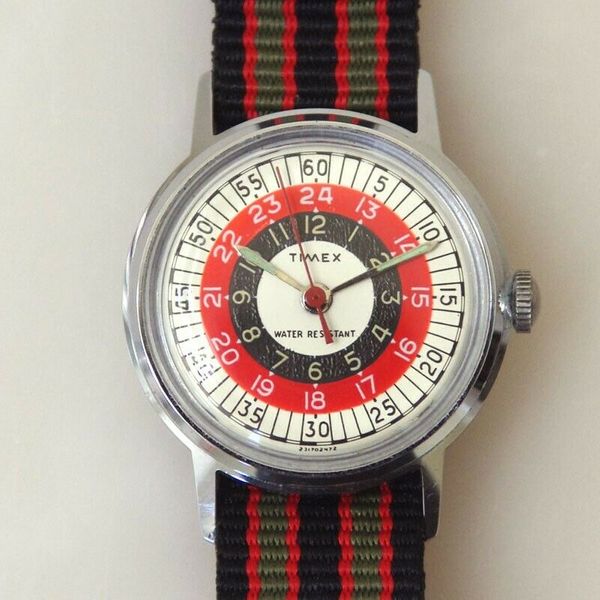 Vintage 1972 Timex Sprite Roulette Bullseye Hand-wind Mechanical Watch ...