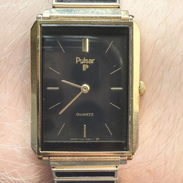 [WTS] Vintage 1985 Two Tone Pulsar Quartz Tank Watch Original Band ...