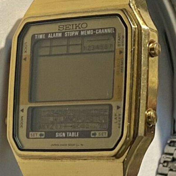 Seiko mens gold tone digital watch D409-6009 | WatchCharts Marketplace
