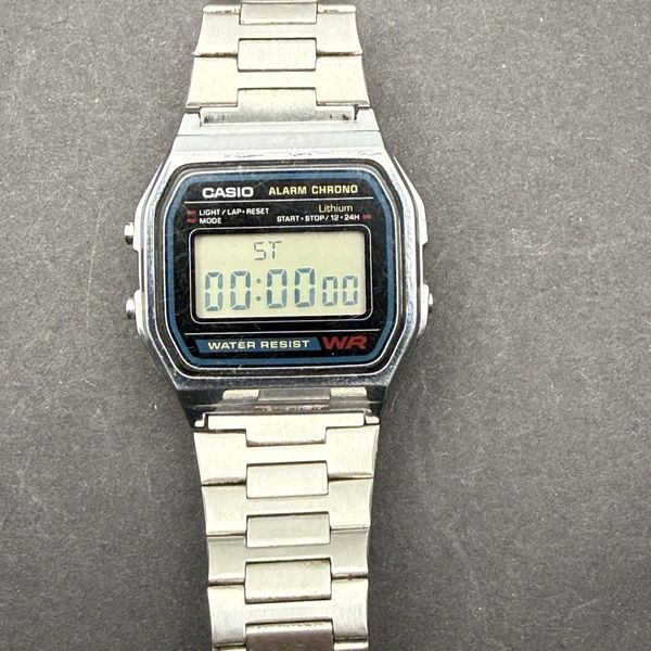 Vtg 80s Retro Casio 593 Digital Chrono Quartz A158W Men's Works ...