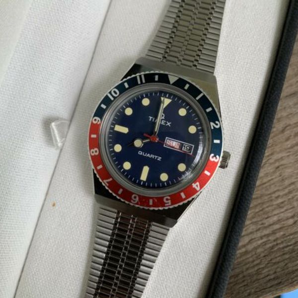 TIMEX Q Reissue 38mm Stainless Steel Bracelet Watch | WatchCharts ...