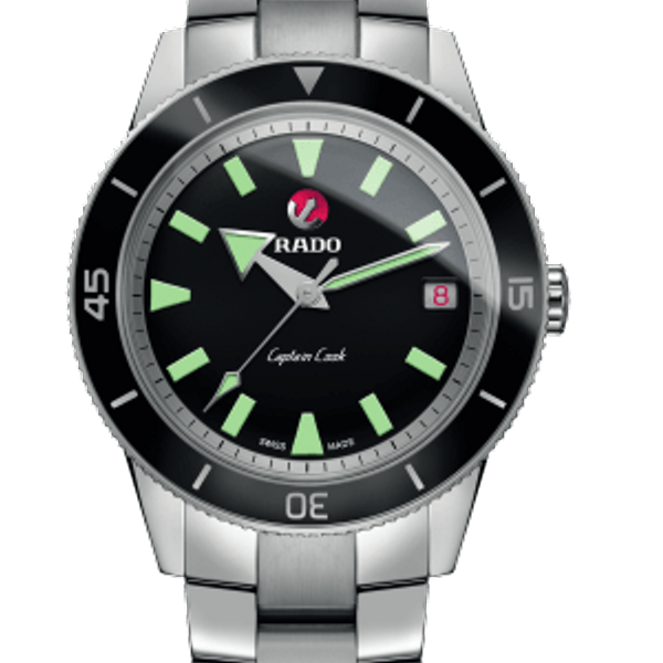 RADO Captain Cook Automatic Stainless Steel Black Dial Unisex Watch ...