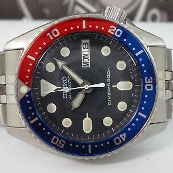 SEIKO 200M SCUBA DIVERS SKX015 MIDSIZE WATCH 7S26-0030 PATINA/PEPSI (SN ...