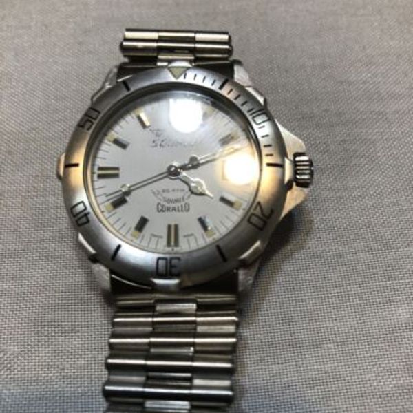 SQUALE CORALLO QUARTZ DIVER SWISS WATCH 200M INTERNATIONAL SHIPPING ...