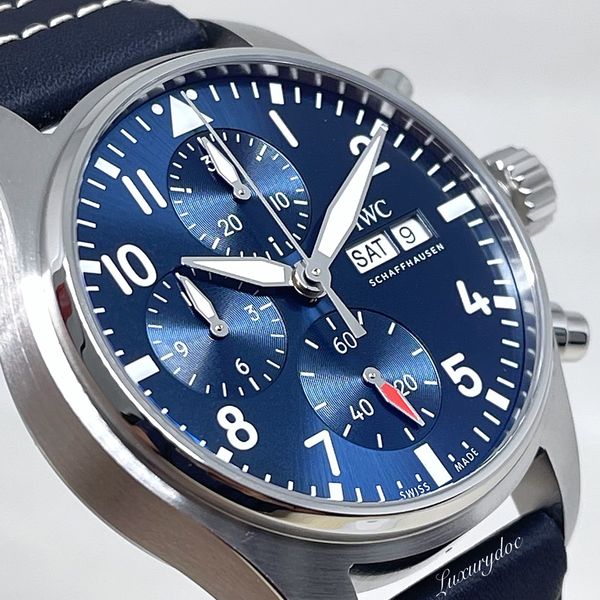 FS.BNIB IWC PILOT PILOT’S WATCH AUTOMATIC CHRONOGRAPH BLUE DIAL ON ...
