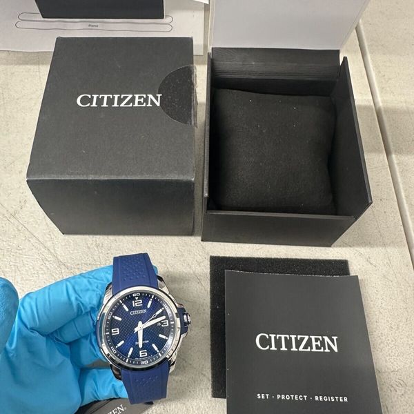 Citizen AR Blue Dial Blue Polyurethane Eco-Drive Men's Watch AW1158-05L ...
