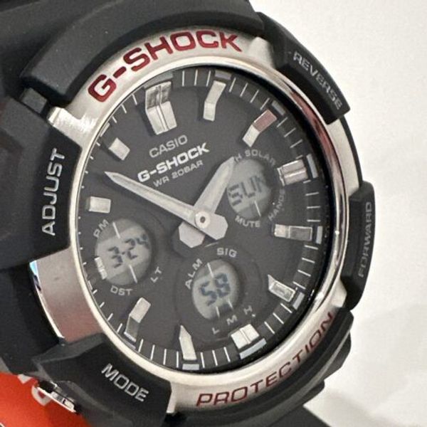 Casio G-Shock Men's Solar World Time Black Resin 50mm Watch GAS100-1A ...