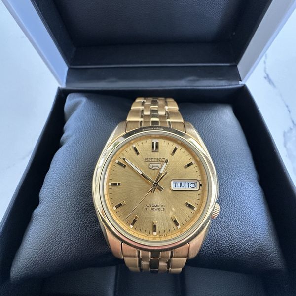 Seiko 5 Sports Gold Men's Watch - SNK366K1 | WatchCharts Marketplace