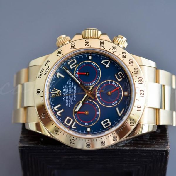 Fs:MINT CONDITION ROLEX 116528 18K SOLID GOLD BLUE DIAL DAYTONA ...