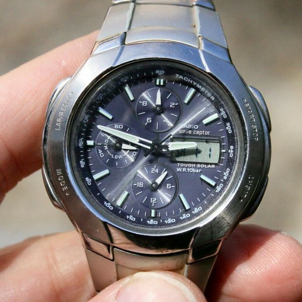 Oversized Casio Wave Ceptor Tough Solar WVA 500J 2763 Quartz Watch 43mm ...