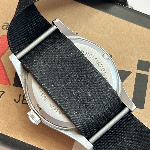 Vintage Hamilton Khaki 9219 Mechanical Wind 33mm W/ Box Pouch R Wings ...