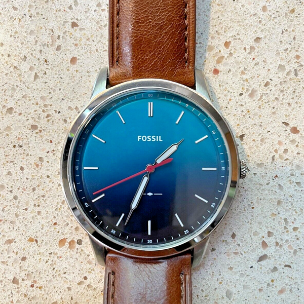 FOSSIL Minimalist Slim Three-Hand Light Brown Leather Watch ...