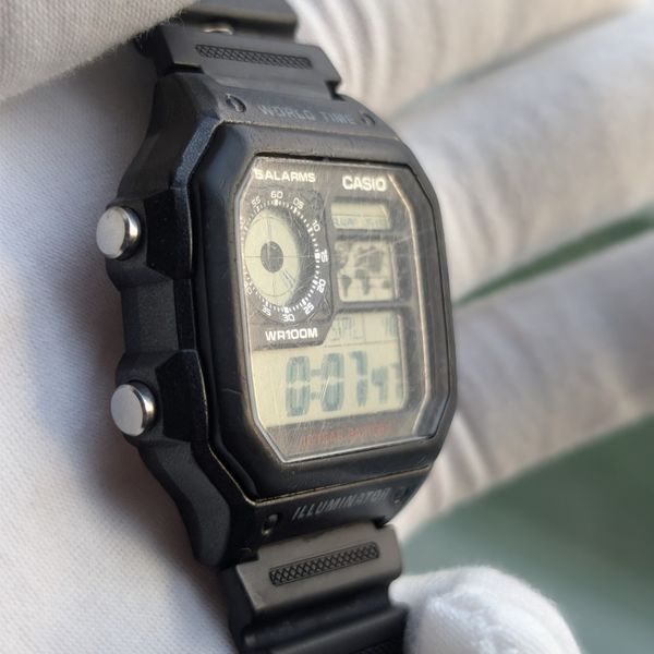 Casio AE1200WH Men's Sport Digital Watch World Time Illuminator WR100M ...