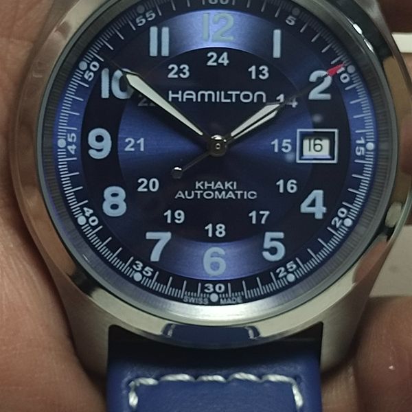 Hamilton Khaki Field MOD blue Dial Automatic Men's Watch | WatchCharts ...