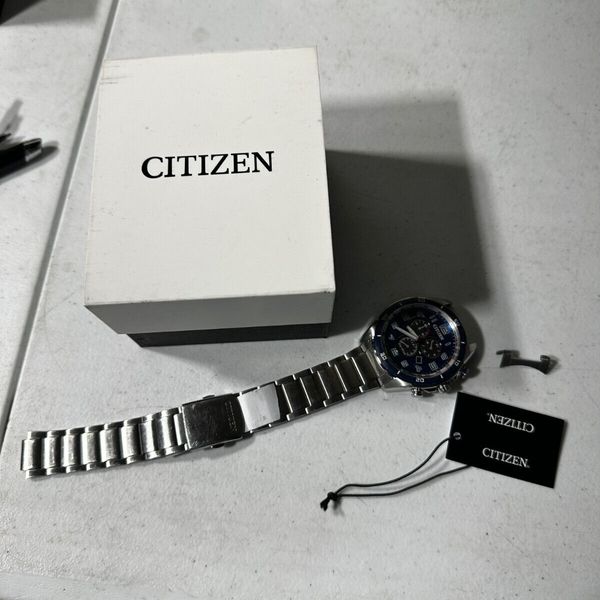 Citizen Eco-Drive Men's Chronograph Blue Dial Date Display Watch 45MM ...