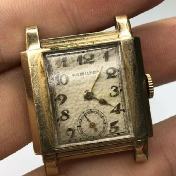 Vintage 1930's 14K Gold Filled Hamilton 987F 17 Jewel Manual Wristwatch ...