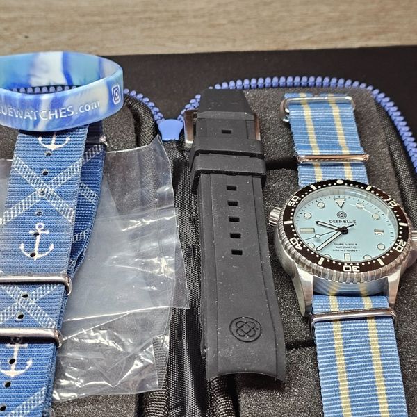 Deep Blue 1000 Gen2 40mm Automatic Diver Ice Blue Ceramic Bezel ...