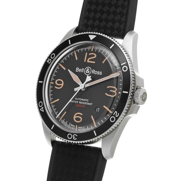 BELL&ROSS TYPE MARINE Analog Quartz Black Silver Wristwatch Watch Used ...