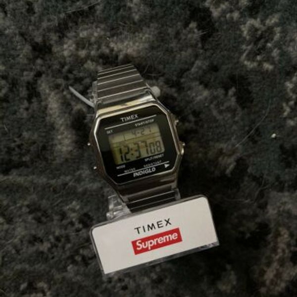 Supreme Timex Digital Watch Silver Quartz Indiglo | WatchCharts