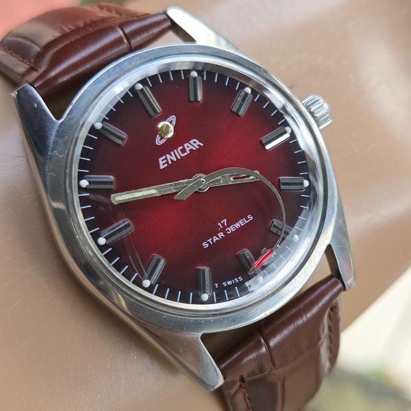 Vintage ENICAR men's manual wind watch AR-160 Rocket Second hand swiss ...