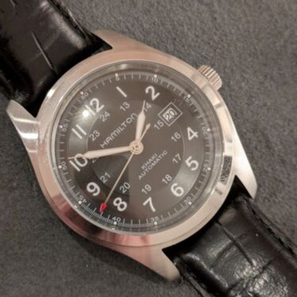 Hamilton Khaki Field Watch - 42mm - Black Dial W/ Silver - H705450 W/ 2 ...