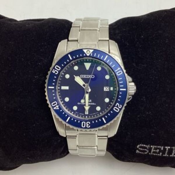SEIKO SNE585 Men's Prospex Solar Blue Dial Date indicator Stainless ...