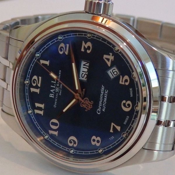 FSOT Ball Trainmaster Cleveland Express Stainless Steel Blue Dial COSC ...