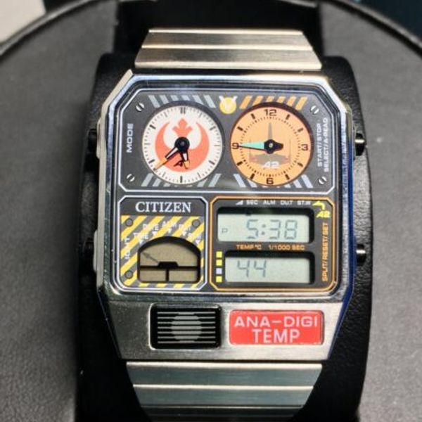 CITIZEN STAR WARS REBEL PILOT ANA DIGI TEMP MULTIFUNCTION WATCH ...