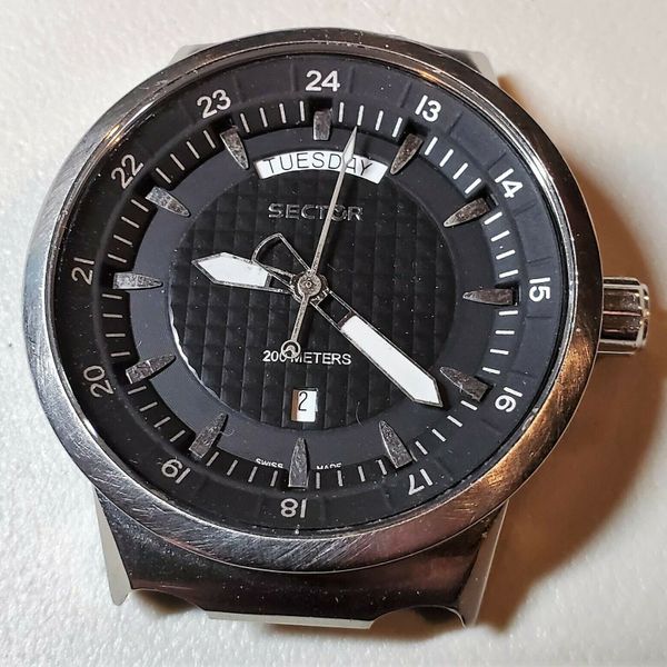 Grey SECTOR 700 Day/Date 24H 200M SWISS MADE MEN'S WATCH 2653178065 ...