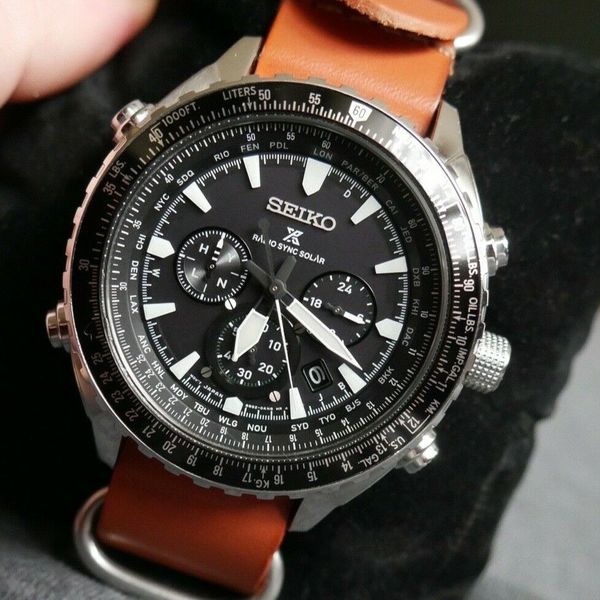 Seiko Prospex Radio Sync Solar Chronograph SSG001 P1 Pilot Aviation W ...