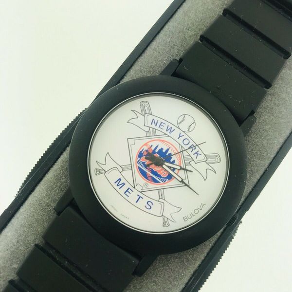 Bulova Sportstime New York Mets MLB Licensed Logo Wrist Watch RARE ...