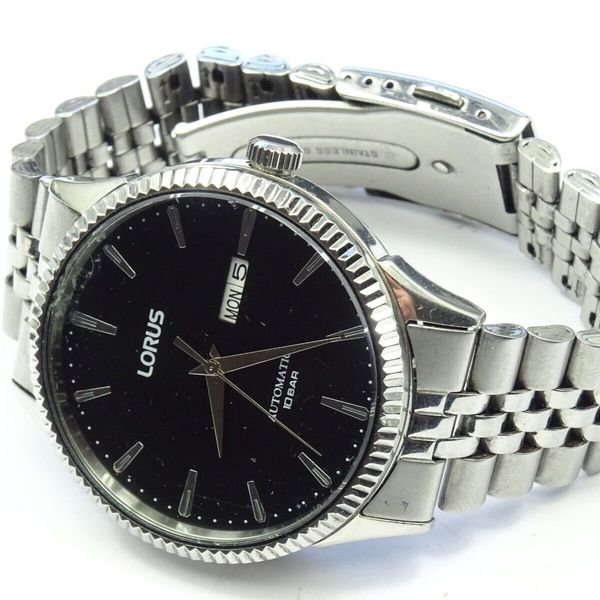 LORUS by SEIKO Men's Black Dial Day Date Automatic Wristwatch WORKING ...