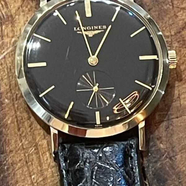 SUPERIOR 1959 MENs LONGINES 23Z 10K G/F CASE SUPER ORIGINAL BLACK DIAL ...